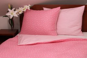 Bavlněné povlečení Stars Pink  70 x 90 + 140 x 220 cm, český výrobce Tibex
