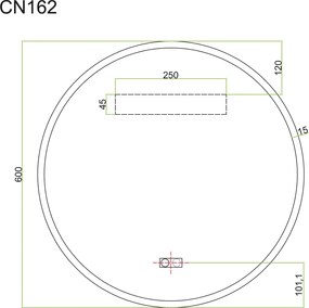 Mereo Mereo, Zrcadlo kulaté pr. 60 cm, LED osvětlení, CN162