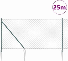 Řetězová plotová konstrukce s hroty 25 x 1,4 m Zelená Síťovina 3351171
