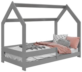 ImportWorld Dětská postel Domek 80x160 cm D5 + rošt a matrace ZDARMA - šedá