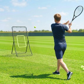 HOMCOM Kickback odrazová branka 75x126cm, odrazová stěna z oceli a PE, tréninková pomůcka pro fotbal, černá | Aosom.de