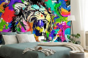 Samolepící tapeta barevná hlava lva