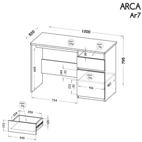 Dolmar Sestava Arca 3 Kombinace barev: Bílá + Dub Votan