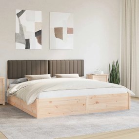 Rám postele s čalouněným čelem s čelo Taupe 200 x 200 cm 3398212