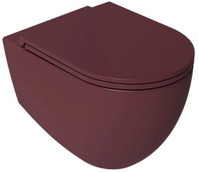 Isvea, INFINITY WC sedátko SLIM, Easy Take, Soft Close, matná maroon Red, 40KF0543I-S