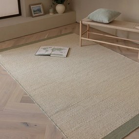 Krémový/šalvějově zelený ručně tkaný vlněný koberec 160x230 cm Lima Sage – Asiatic Carpets