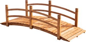 Outsunny dřevěný most s obloukem a zábradlím 185x72x58 cm pro zahradní dekoraci s nosností 200 kg | Aosom