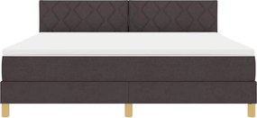 Postel s boxspringem s čelo Tmavě hnědá 180 x 200 cm textil 3339017