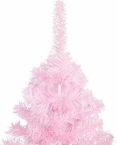Umělý vánoční stromek s LED a sadou koulí růžový 120 cm PVC 3077583