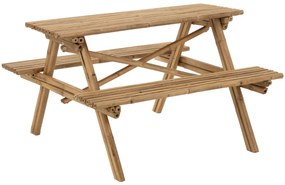 OnaDnes -20% Bambusový zahradní stůl s lavicemi J-line Sahala 120 x 120 cm