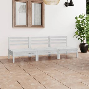 3dílná zahradní sedací souprava bílá masivní borovice,  3082443