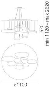 Artemide 1367110A - LED Stmívatelný lustr na lanku MERCURY LED/58W/230V 3000K