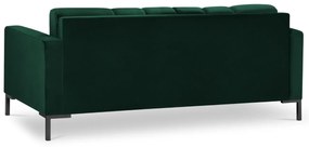 Tmavě zelená sametová třímístná pohovka MICADONI MAMAIA 177 cm