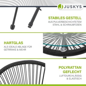 Juskys Balkonový set Ostana, 3 díly Barva: černá