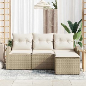 Set pohovek 4 ks Béžová a bílá polyratan 3354660