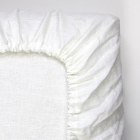 TULULUM Bílé lněné prostěradlo COMFORT SNOW Rozměr prostěradla: 200 x 200 cm