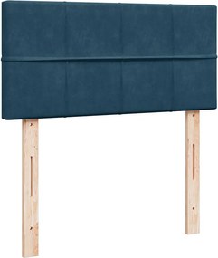Box spring postel s matrací modrá 90 x 190 cm samet 3287630