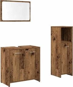 3dílná koupelnová sestava old wood kompozitní dřevo 3328559