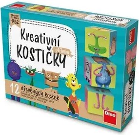 DINO Kostky Příšerky / Kubus dřevěné kostky / 12 dílků / od 3 let