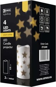 LED vánoční projektor EMOS DCPW03 ZY2309 hvězdičky vnitřní použití 3xAAA nebo USB