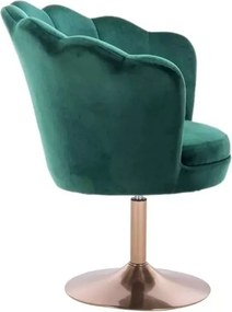 LuxuryForm DESIGN Otočné křeslo FREY VELUR na zlatém talíři - zelené