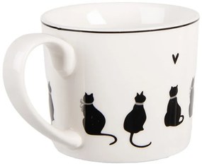 Bílý porcelánový hrneček s kočičkami a srdíčkem Paws – 275 ml