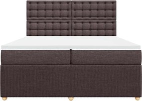 Box spring postel s matrací tmavě hnědá 200x200 cm textil 3292180