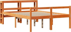 Rám postele s čelem voskově hnědý 150 x 200 cm masivní borovice 3305884