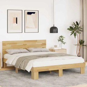 Rám postele s čelem bez matrace 135x190 cm Dubový masiv 3315728