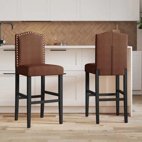 vidaXL Barové židle 2 ks masivní kaučukové dřevo a textil [4006210]