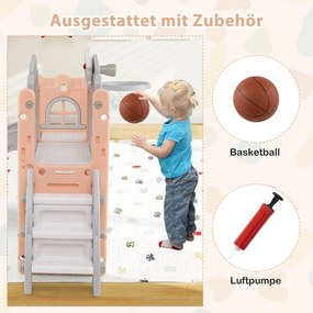 Costway Dětská skluzavka 9 v 1 Dětská skluzavka s basketbalovým košem prolézačka