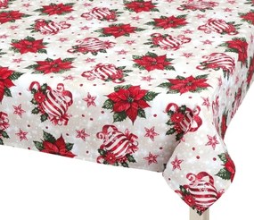 Bellatex Ubrus VÁNOCE Vánoční ozdoby Červená,Zelená,Bílá rozměr 120x140 cm