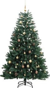 Umělý sklápěcí vánoční stromek s 300 LED a koulemi 240 cm 3210130