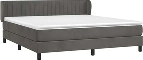 Box spring postel s matrací tmavě šedá 180x200 cm samet 3127626