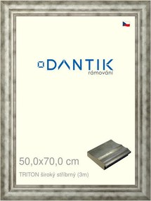 DANTIK rámeček 50x70 | TRITON široký stříbrný (Plexi Čiré)