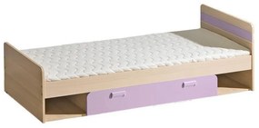 Casarredo LIMO L13 postel s úložným prostorem jasan/fialová