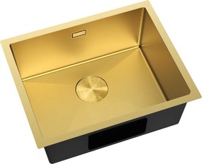 Mexen Trixo, 1-komorový nerezový dřez 540 x 440 mm, broušená zlatá, vzor voština, 6414541000-55HC