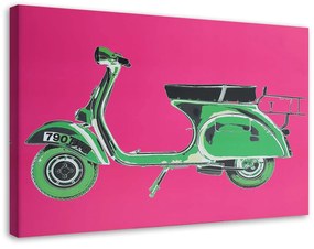 Gario Obraz na plátně Zelený skútr na růžovém pozadí Rozměry: 60 x 40 cm