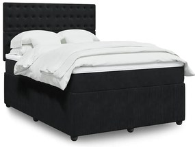 Box spring postel s matrací černá 140 x 190 cm samet 3292348