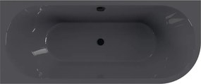 Polysan VIVA L MONOLITH asymetrická vana 180 x 75 x 60 cm levá akrylát šedá 72099M.30