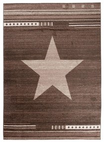 Kusový koberec Hvězda tmavě hnědý 140x190cm