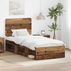 Rám postele Staré dřevo 100 x 200 cm Masivní borové dřevo 3412531