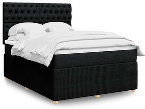 Box spring postel s matrací černá 140 x 190 cm textil 3292060