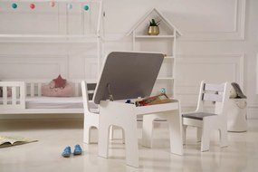 Vingo Dětský stolek a 2 židličky s šuplíky- šedá