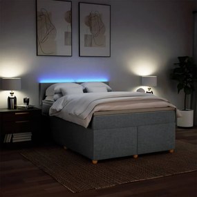 Box spring postel s matrací světle šedá 160 x 200 cm textil 3289024