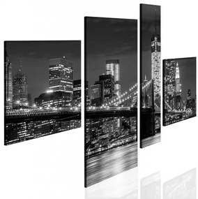 Čtyřdílný obraz Brooklyn Bridge Velikost (šířka x výška): 140x100 cm