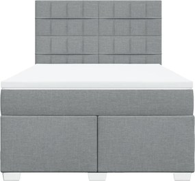 Box spring postel s matrací světle šedá 140 x 200 cm textil 3290511