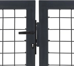 Zahradní brána se sloupky ocel 350 x 140 cm antracitová 144401