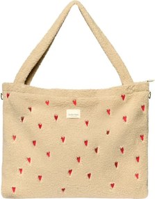 Studio Noos Přebalovací taška Diaper Bag Teddy Ecru Hearts