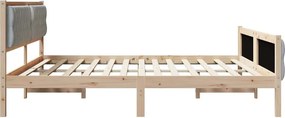 Rám postele Světle šedá 200 x 200 cm Masivní borové dřevo 3394268